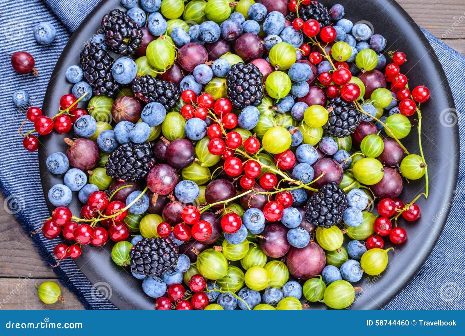 Mixed berries plate. stock photo. Image of antioxidant - 58744460