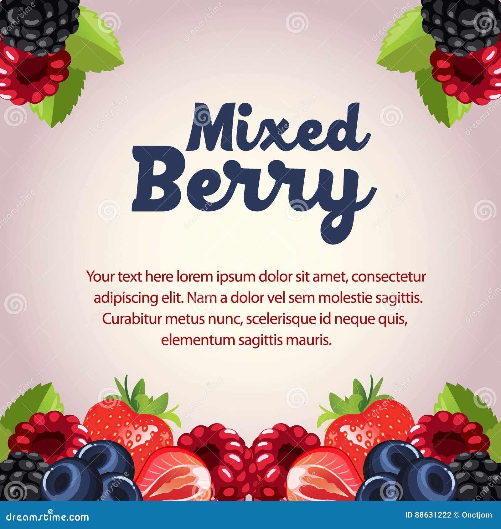 Mixed berry card stock vector. Illustration of nature - 88631222