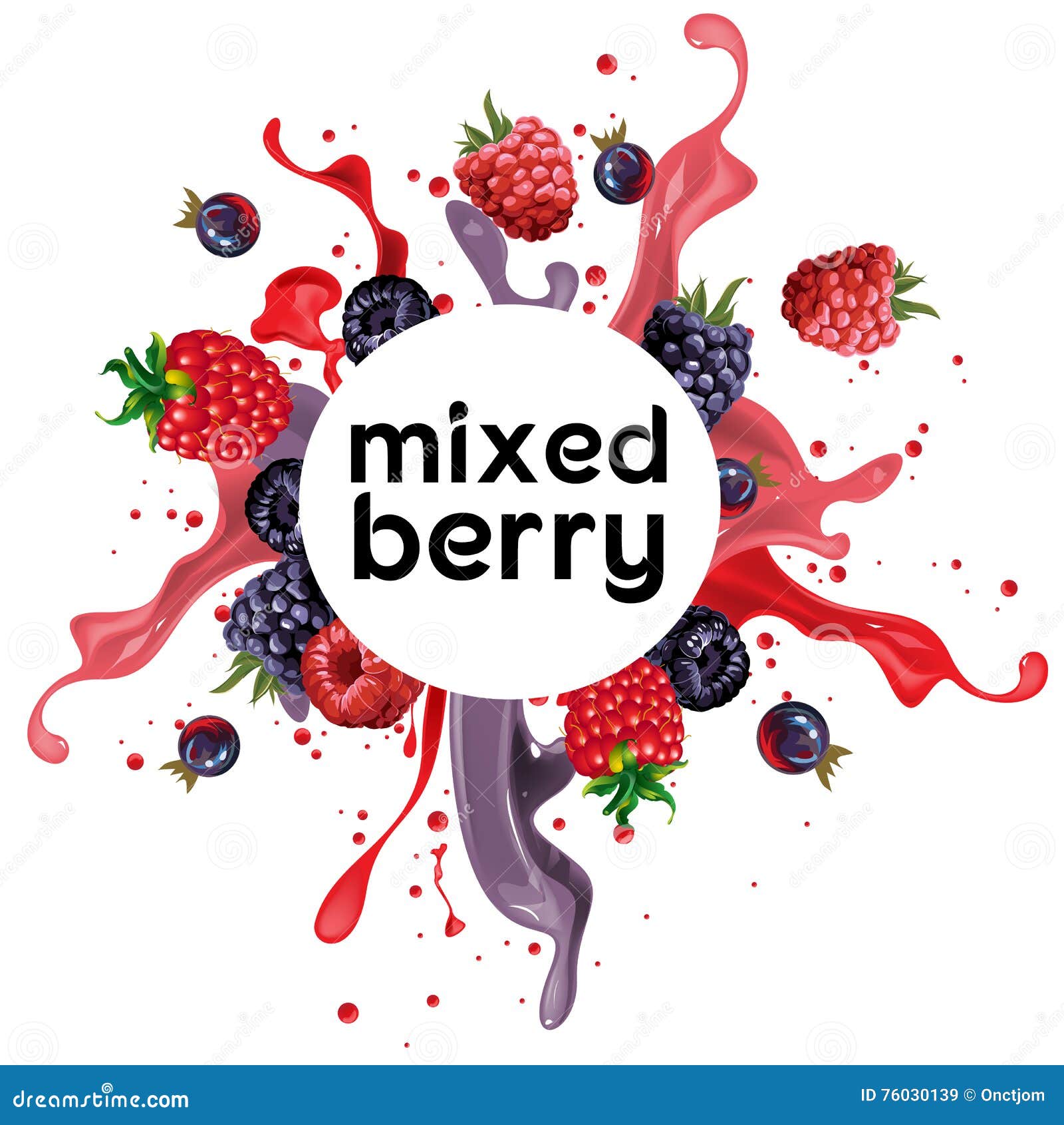 Mixed berry punch drink stock vector. Illustration of group - 76030139