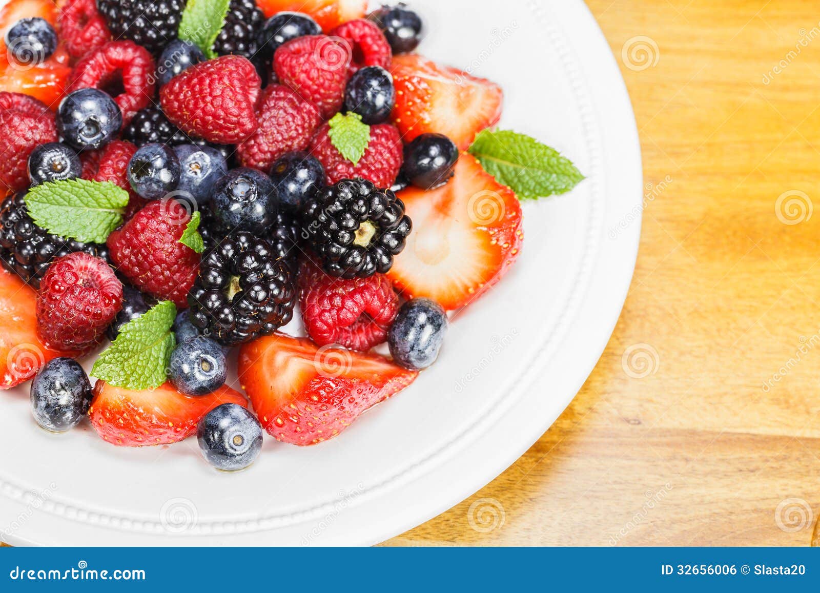 Mixed Berry Salad with Mint Stock Photo - Image of full, close: 32656006