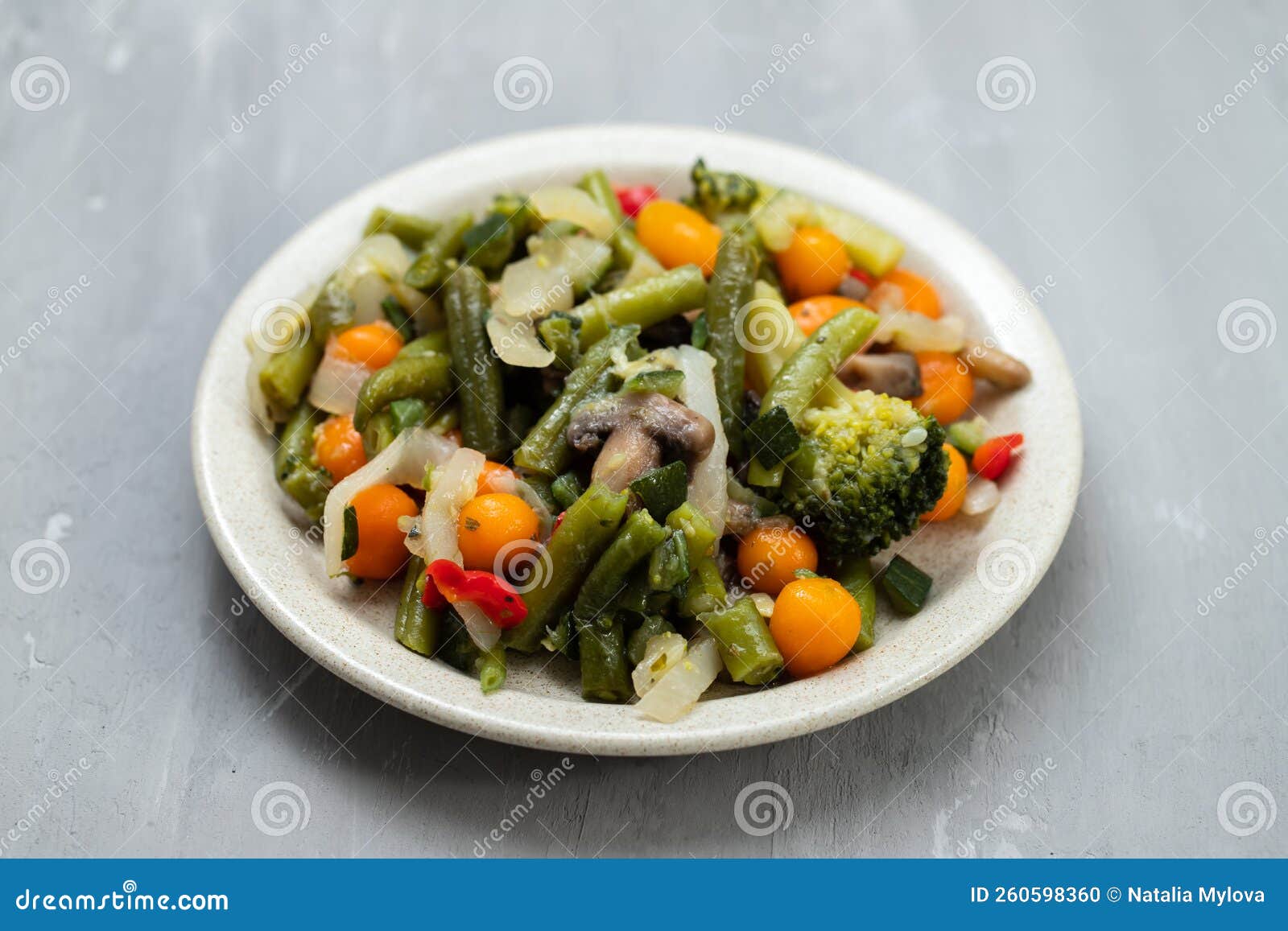 Mixed Boiled Vegetables on Light Brown Dish Stock Photo - Image of ...