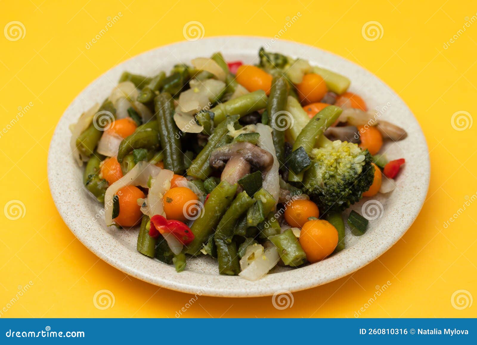 Mixed Boiled Vegetables on Light Brown Dish Stock Photo - Image of ...