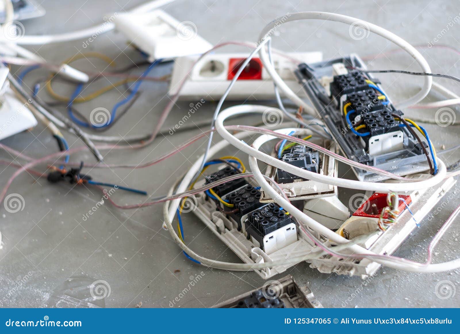 Mixed Cables on Construction Site Stock Image - Image of house ...