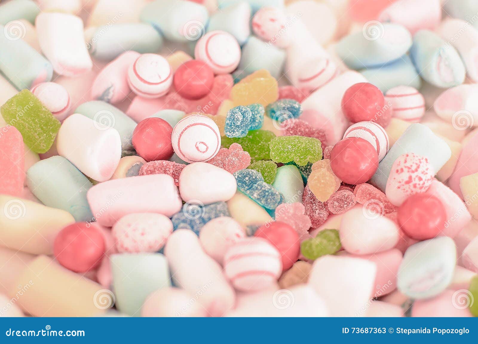 Marshmallow. Close-up Of Various Colourful Marshmallows Colorful Chewy ...