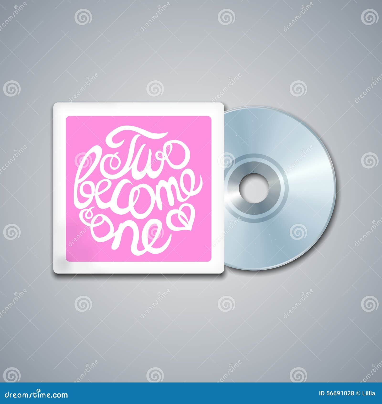 Mixed CD Cover. Mockup Template with Lettering Stock Vector ...