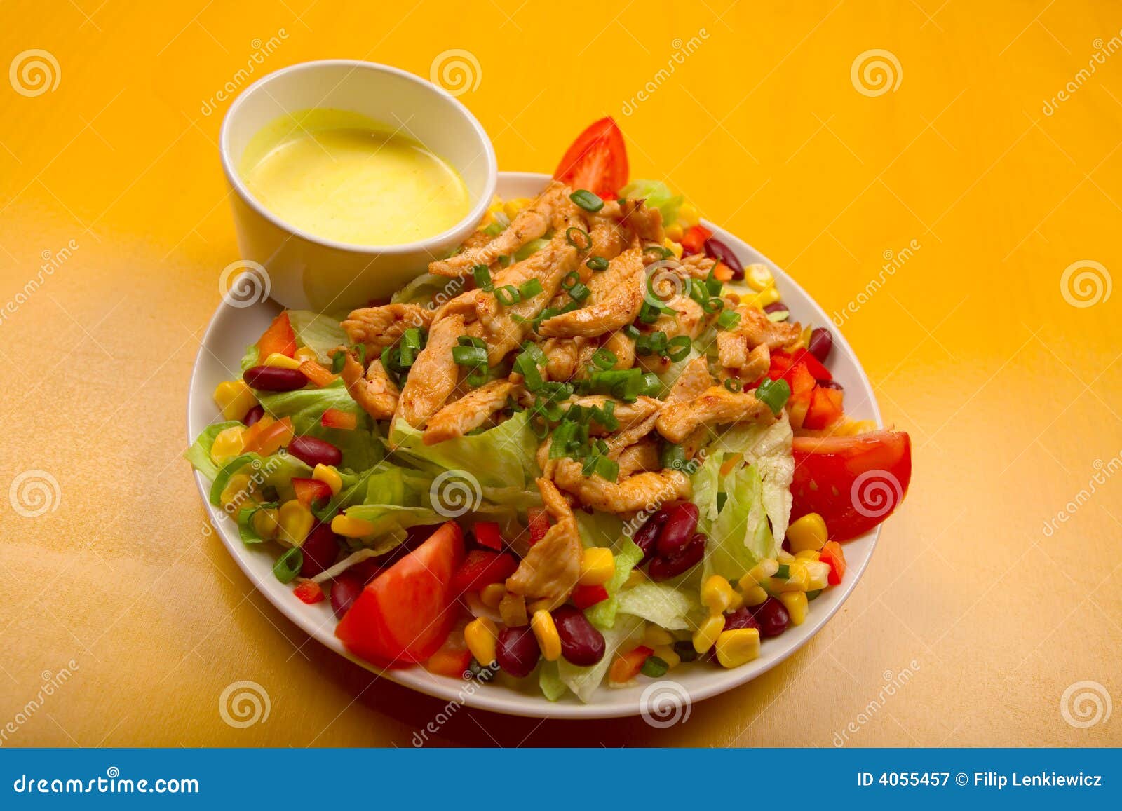 Mixed chicken salad stock image. Image of vegetables, paprika - 4055457