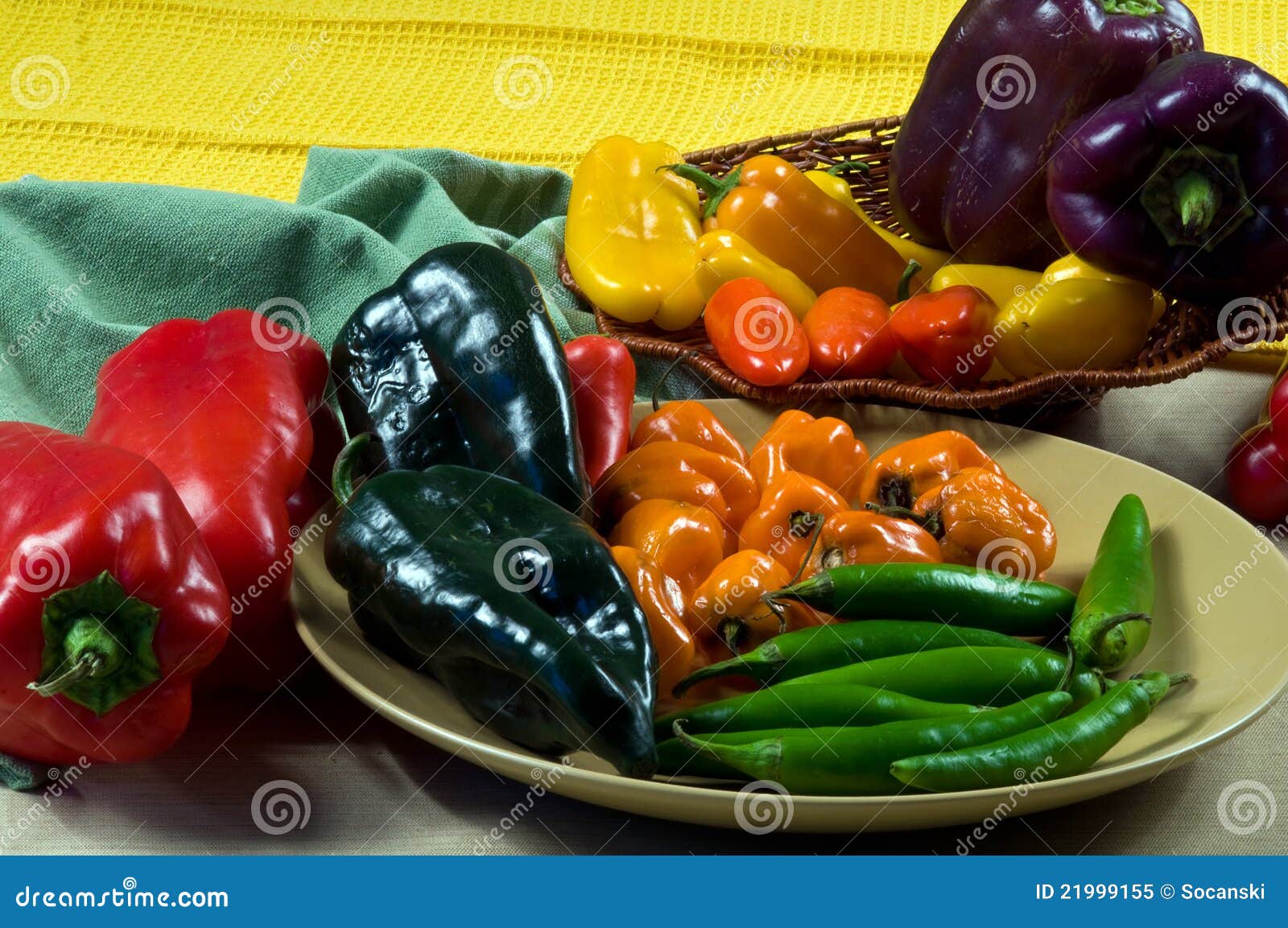 Mixed Chilli Peppers stock image. Image of delicious - 21999155
