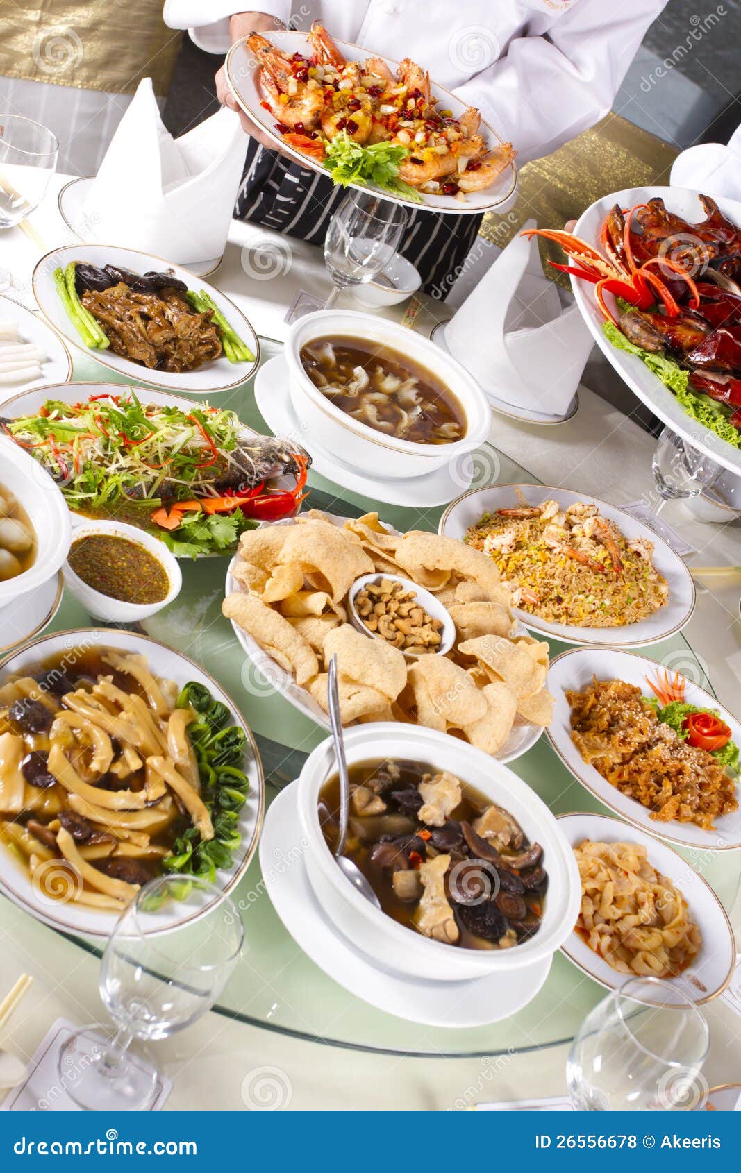 Mixed chinese food stock photo. Image of black, chopsticks - 26556678