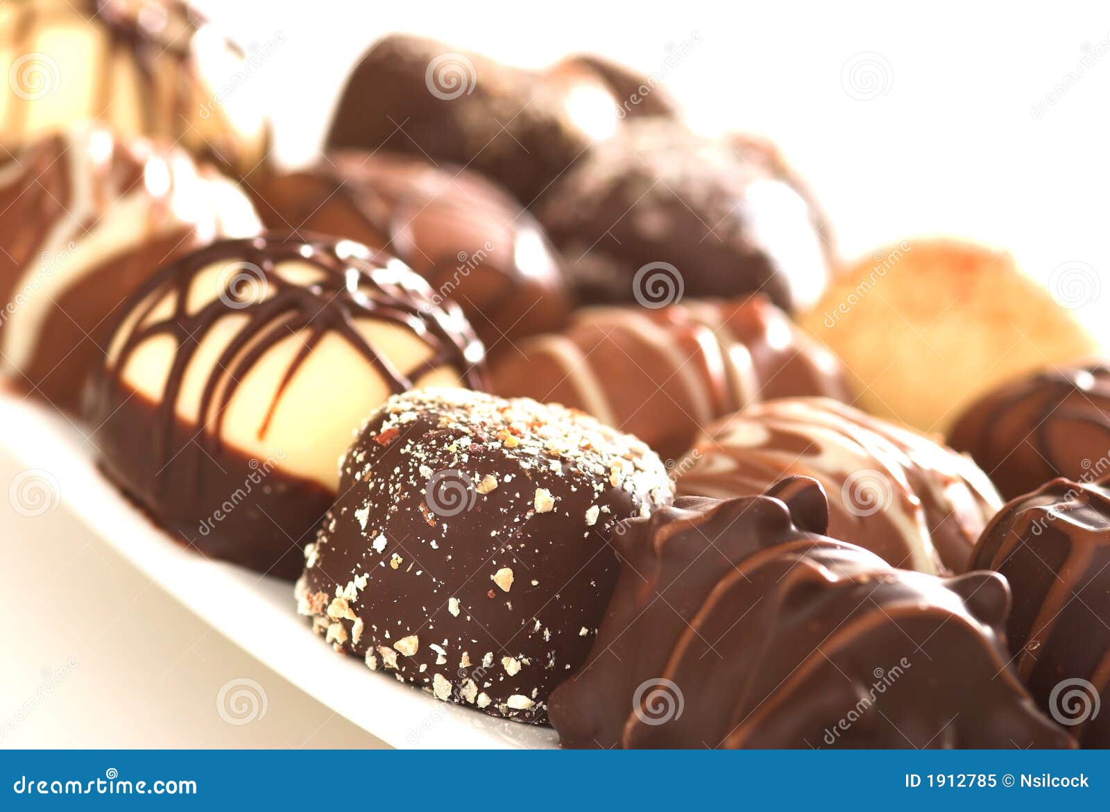 Mixed Chocolates stock image. Image of confectionery, white - 1912785