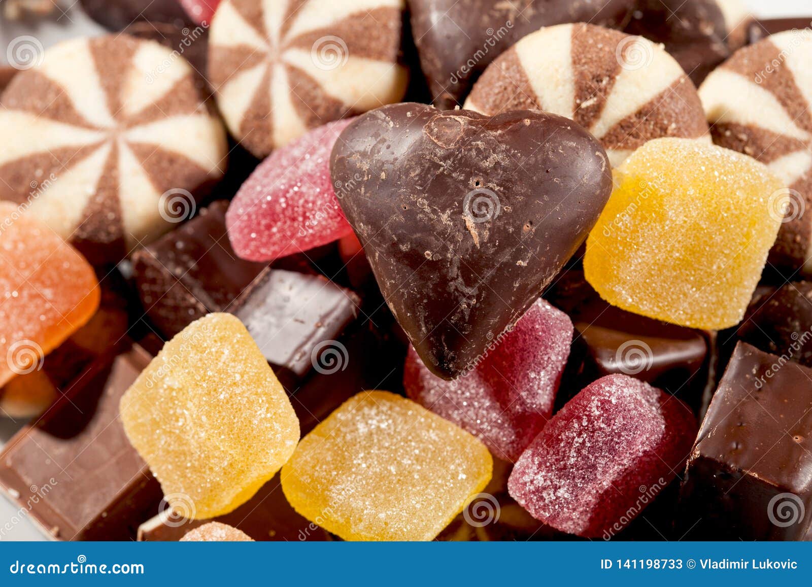 Mixed chocolates. stock image. Image of mixed, calories - 141198733