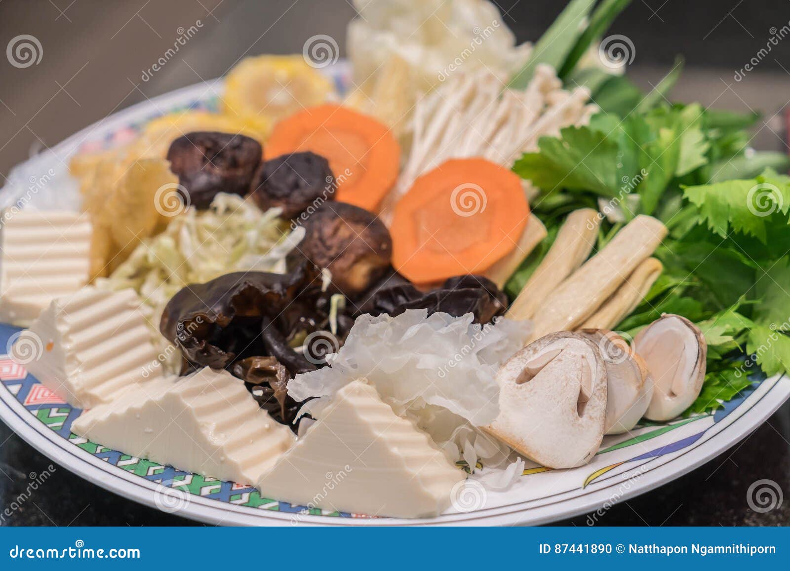 Mixed Chopping Vegetable on Dish Stock Photo - Image of meat, mushroom ...