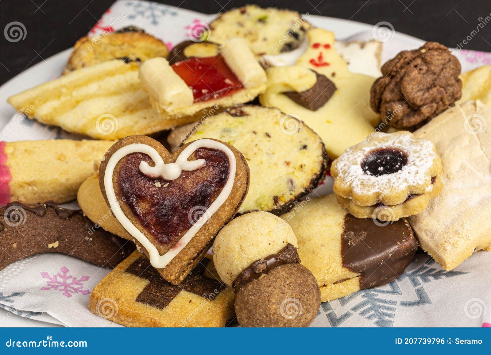 Mixed christmas cookies stock photo. Image of holiday - 207739796