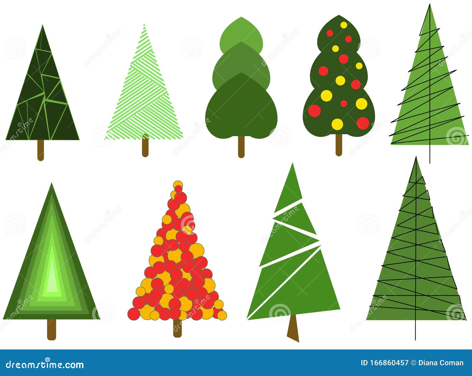 Set of Christmas Trees - Illustration Stock Image - Illustration of ...