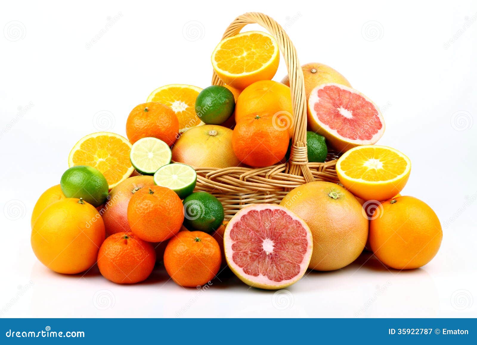 Mixed Citrus Fruit In Wicker Basket Stock Image - Image of lime, winter ...