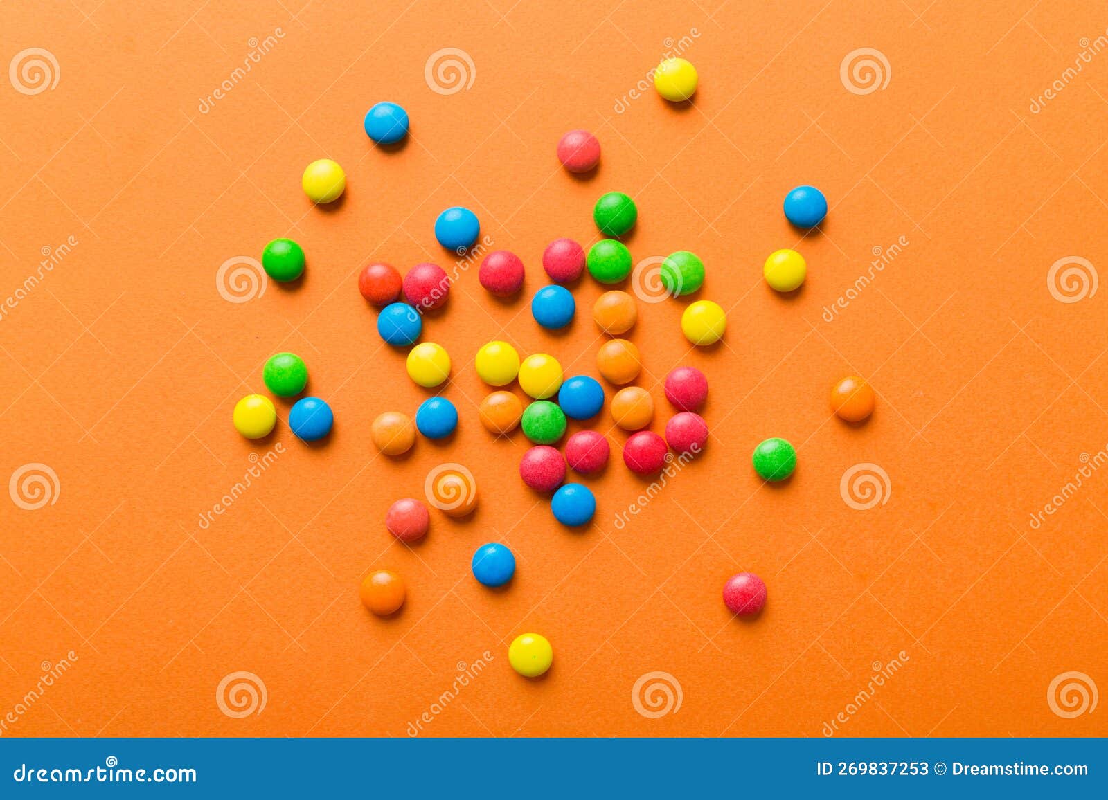 Mixed Collection of Colorful Candy, on Colored Background. Flat Lay ...