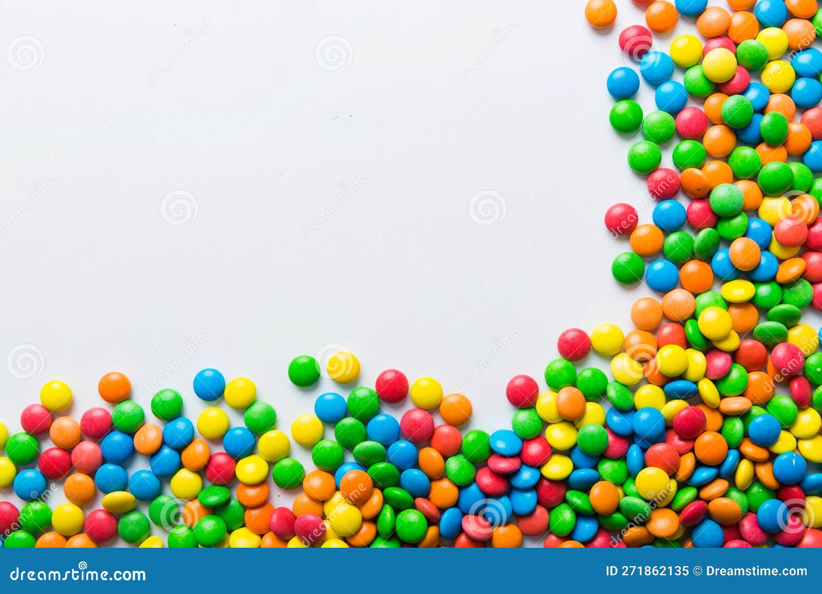 Mixed Collection of Colorful Candy, on Colored Background. Flat Lay ...