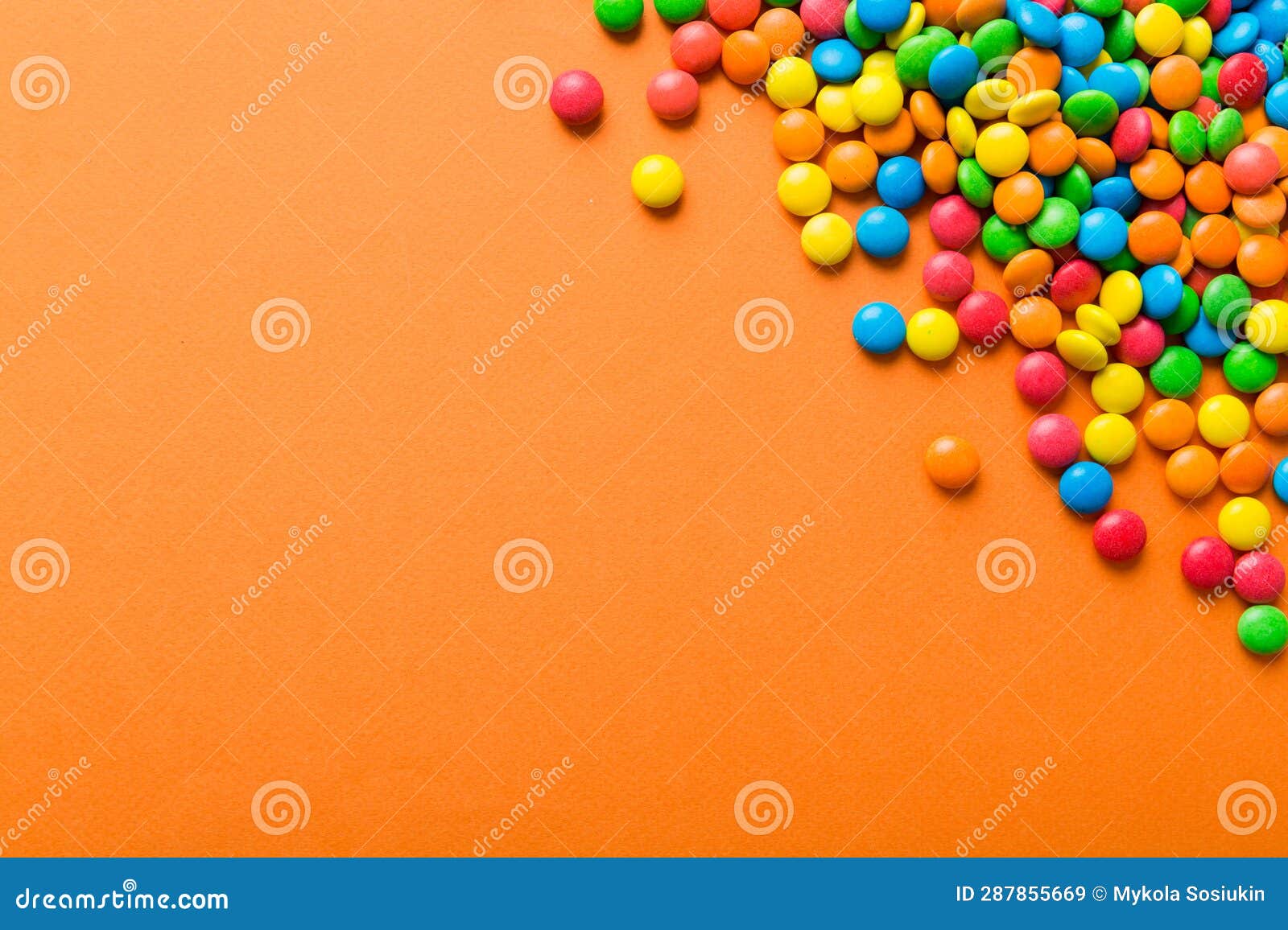 Mixed Collection of Colorful Candy, on Colored Background. Flat Lay ...
