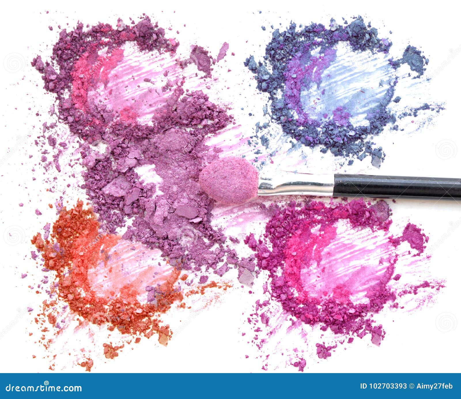 Mixed Color Eye Shadow Make Up and Blush. Stock Image - Image of ...