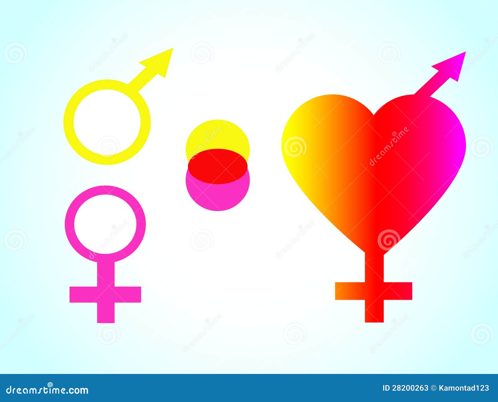 Mixed color of the heart stock illustration. Illustration of object ...