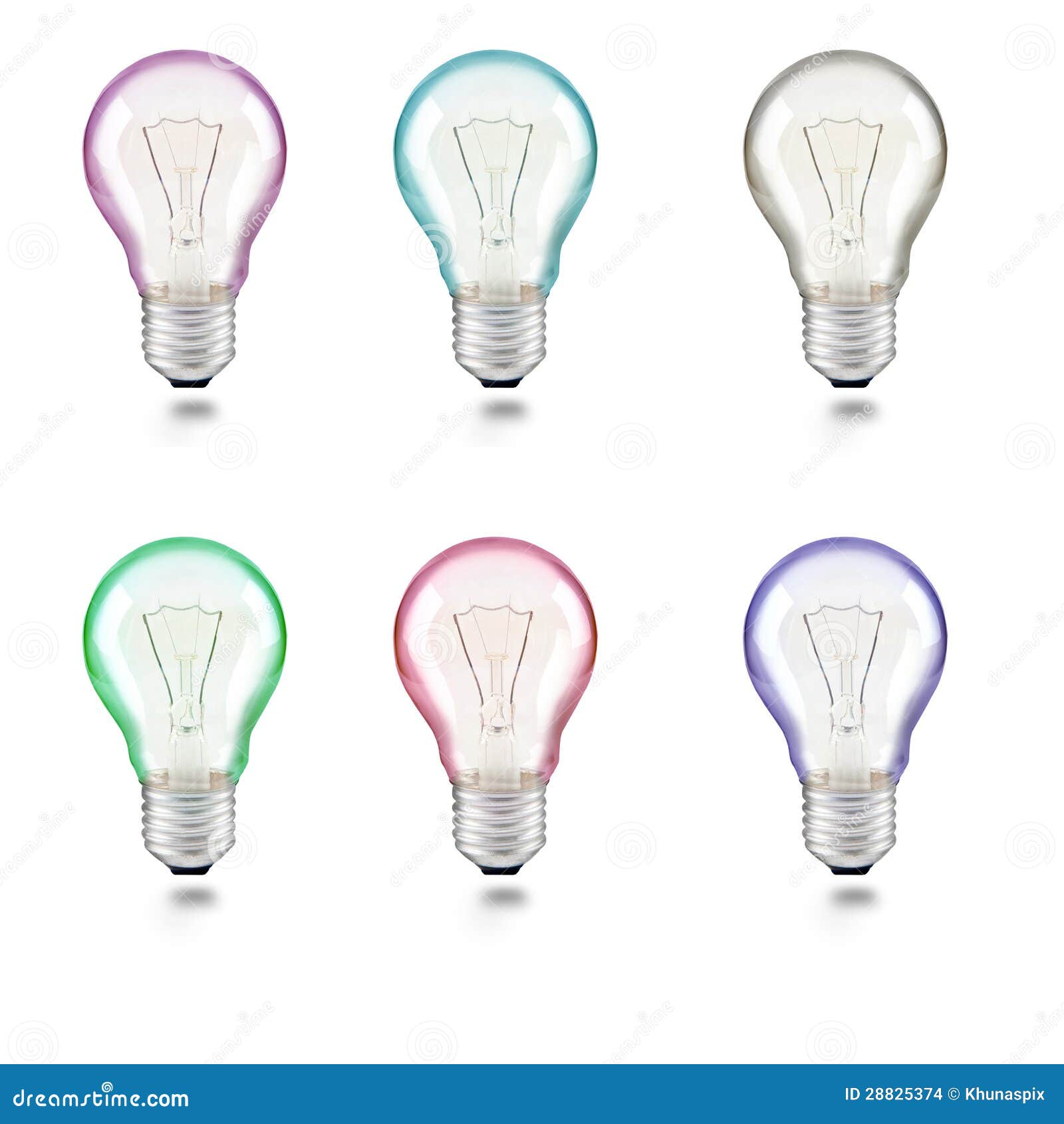 Mixed Color of Light Bulb on White Background Stock Photo - Image of ...
