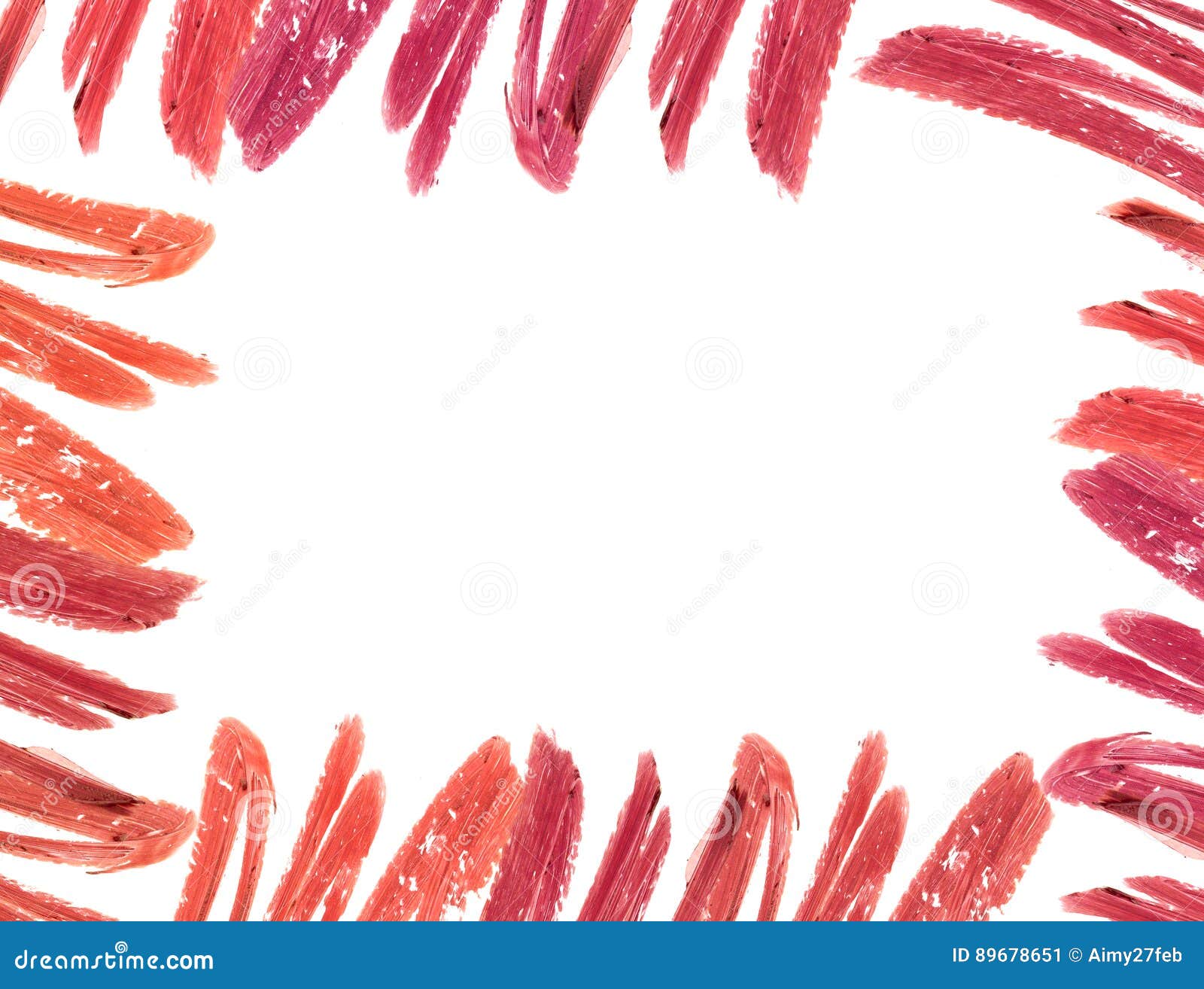 Mixed Color Lipstick Cut Around Border with Empty Space. Stock Image ...