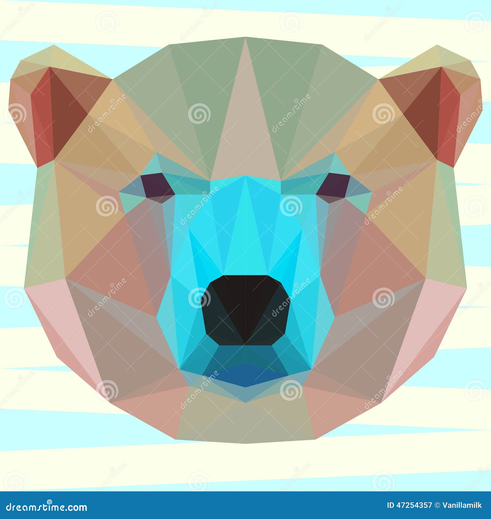 Mixed Colored Abstract Geometric Polygonal White Bear Stock Vector ...