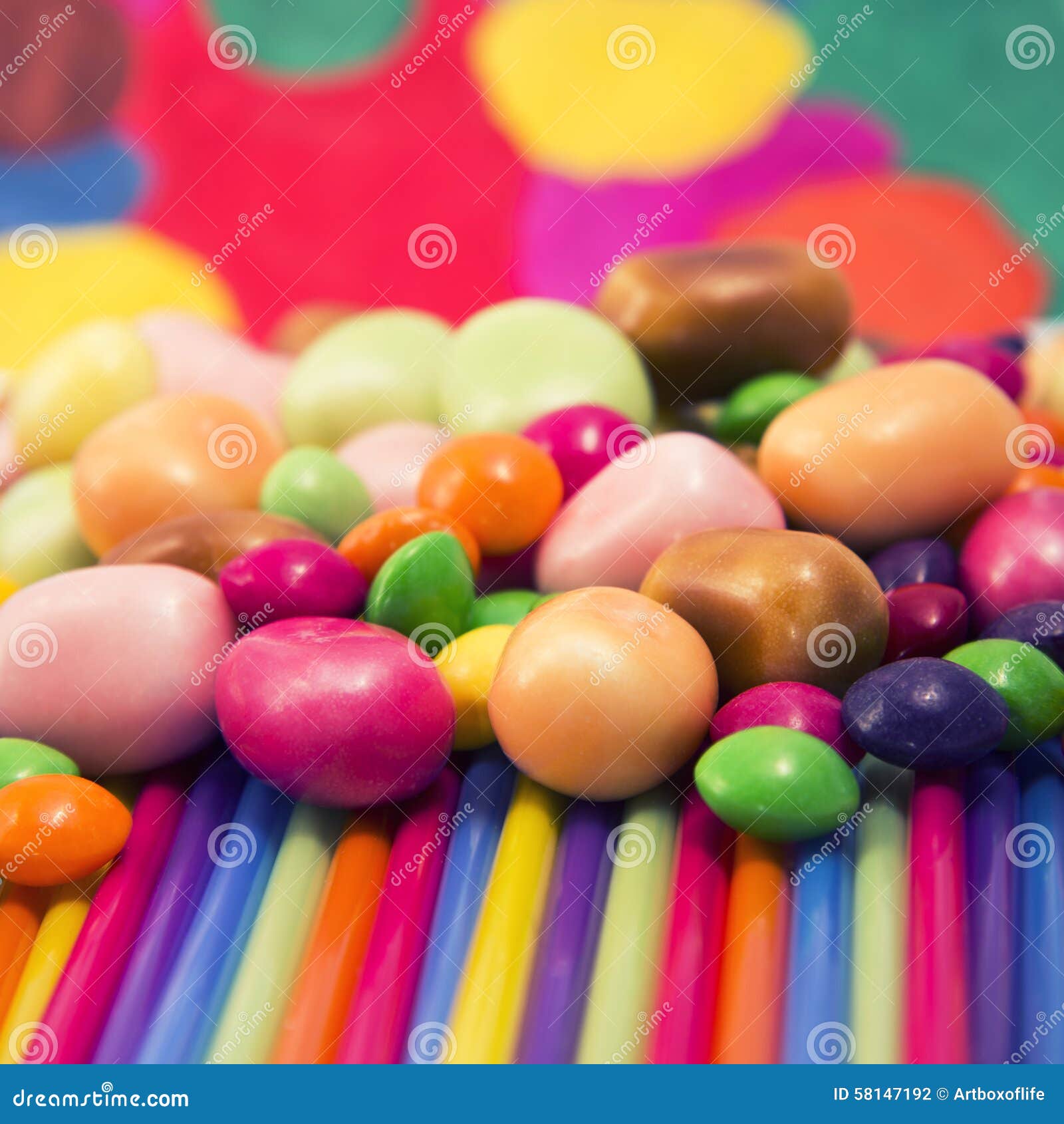 Mixed colorful candies stock photo. Image of orange, assorted - 58147192