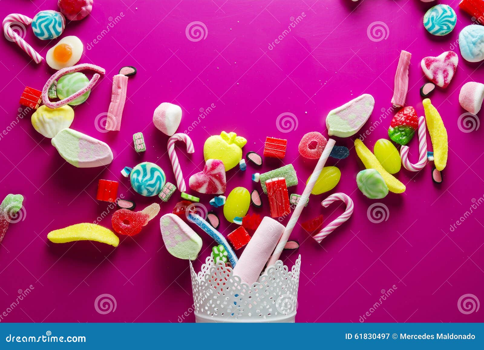 Mixed Colorful Candy Pink Background Kids Holidays Stock Photos - Free ...