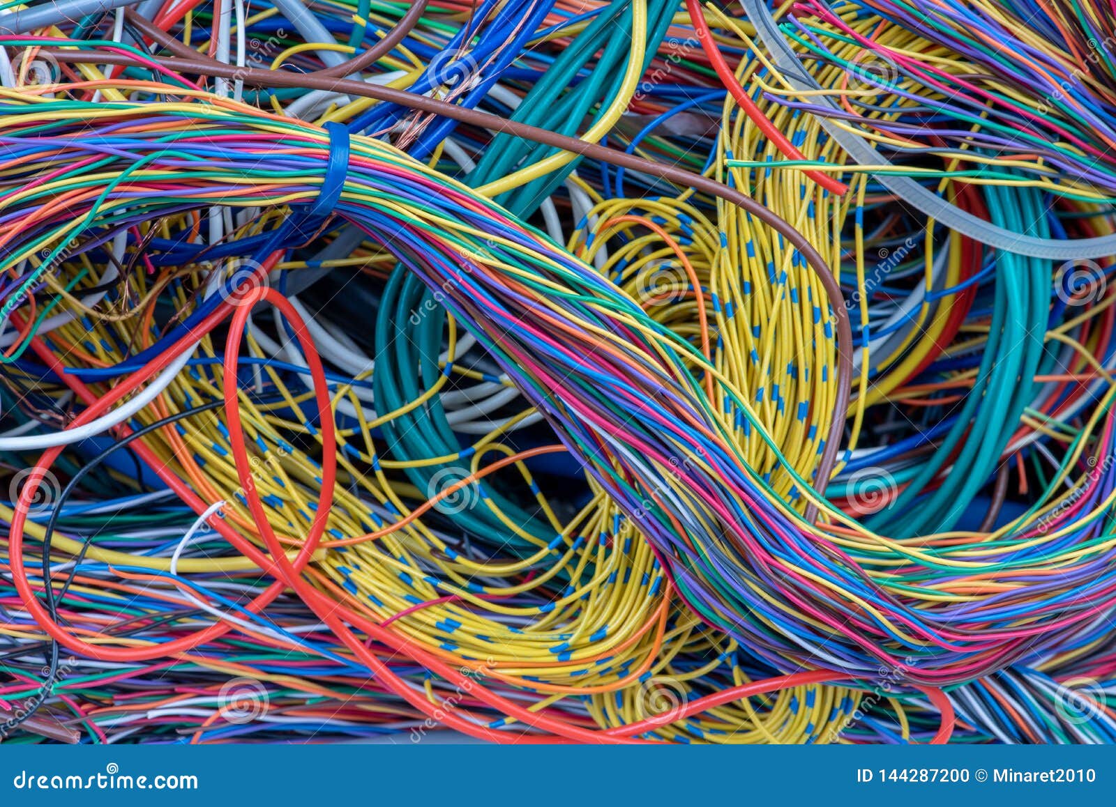 Colorful Electrical Computer Cable and Wires Stock Photo - Image of ...