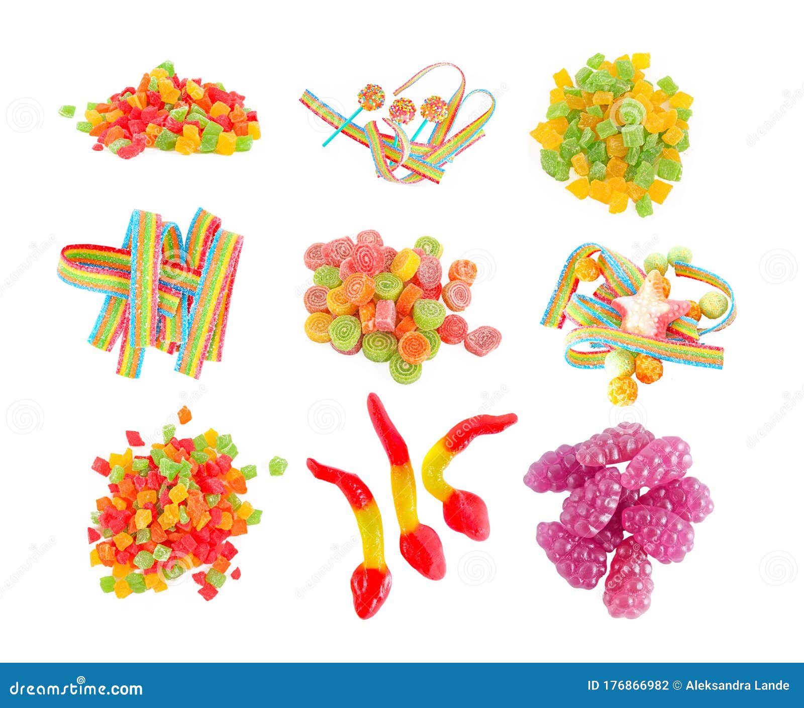 Mixed Colorful Fruit Candies Close Up Stock Photo - Image of berry ...