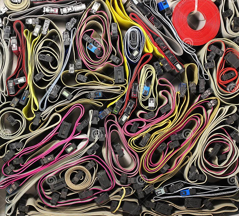 Mixed Colorful IDE Cables As a Background Stock Image - Image of ...