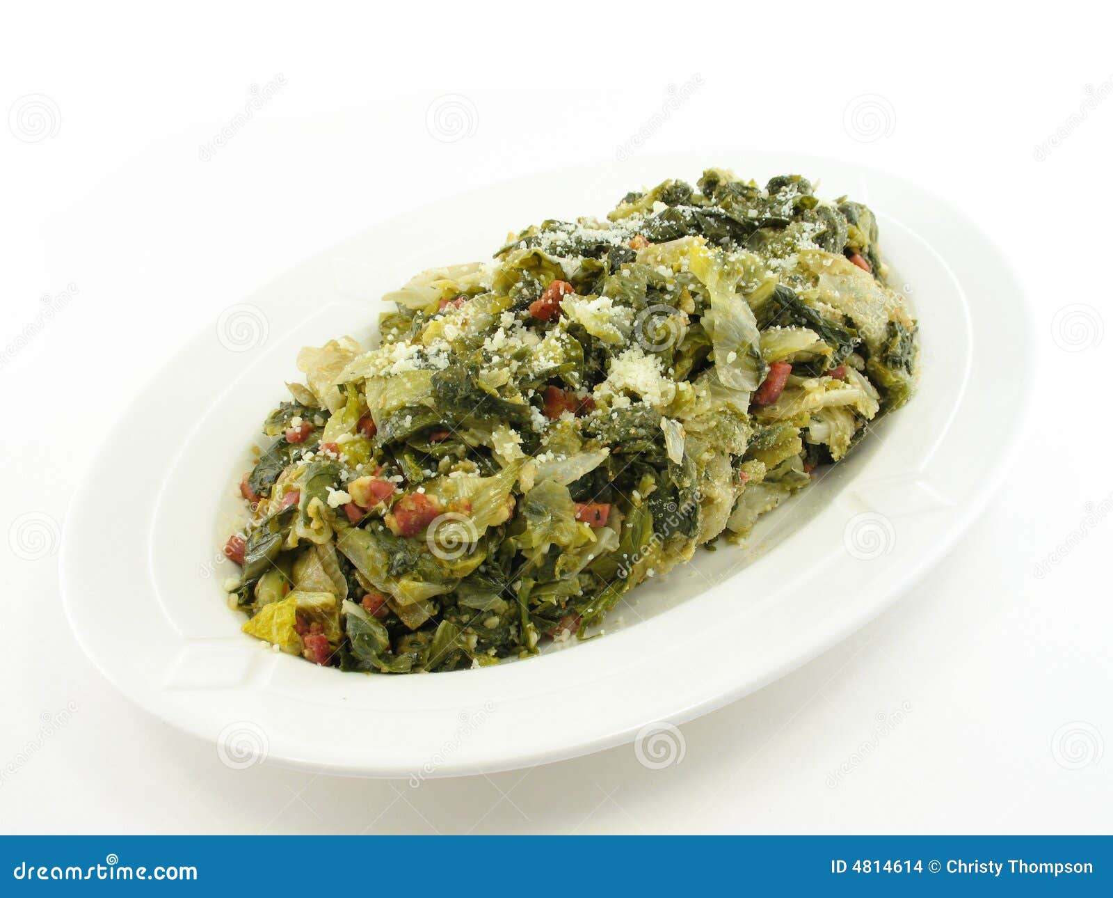 Mixed Cooked Greens Whole Plate Stock Photo - Image of gourmet, plate ...