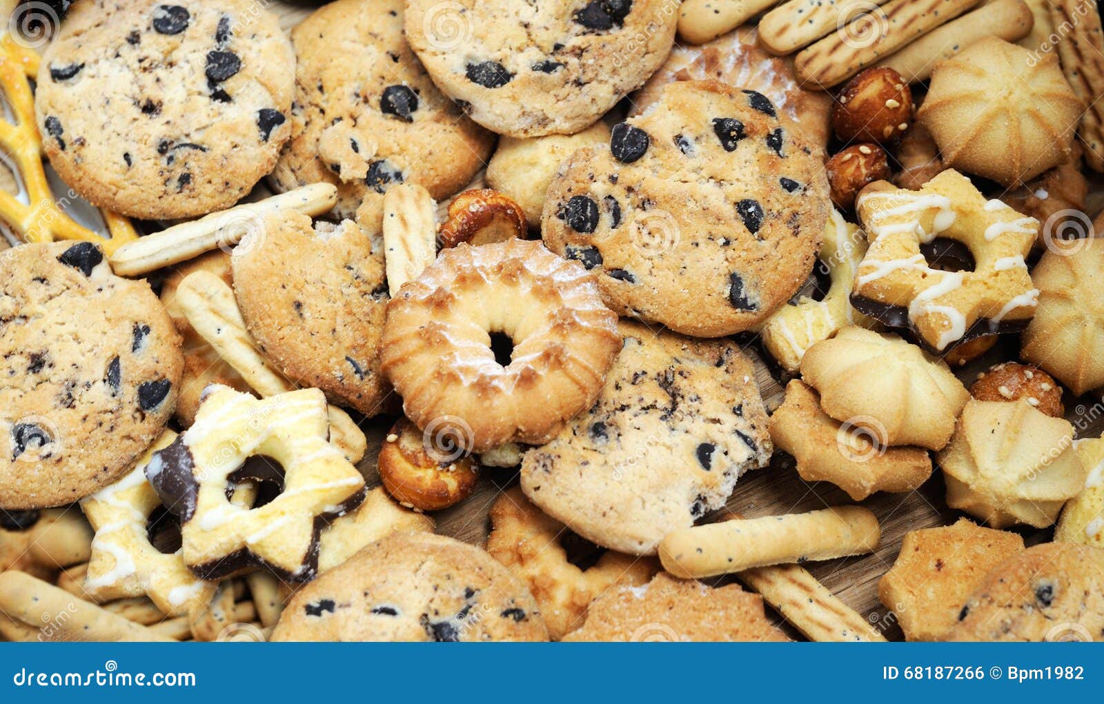 Mixed cookies background stock photo. Image of dessert - 68187266