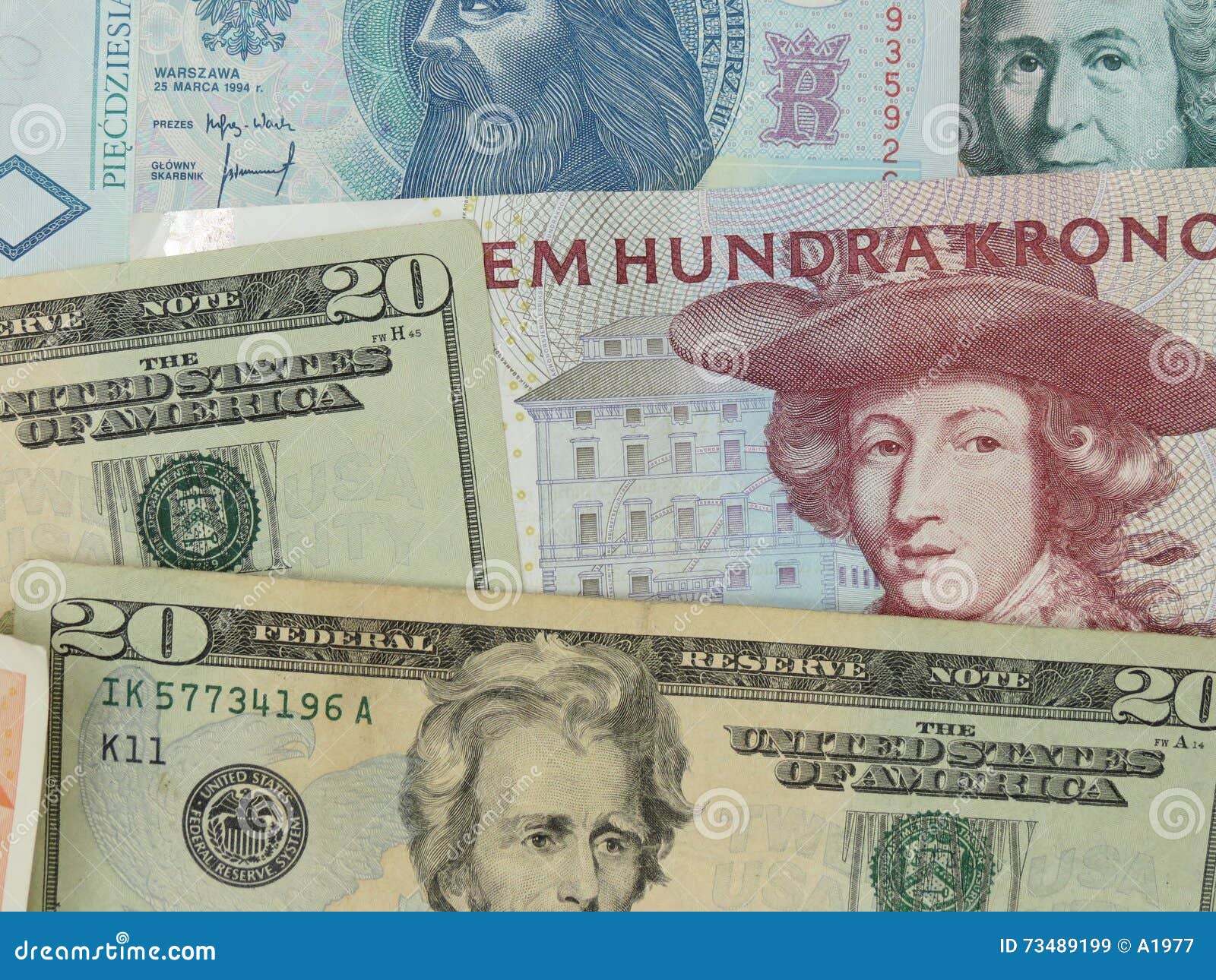 Mixed currency notes stock image. Image of dollar, america - 73489199