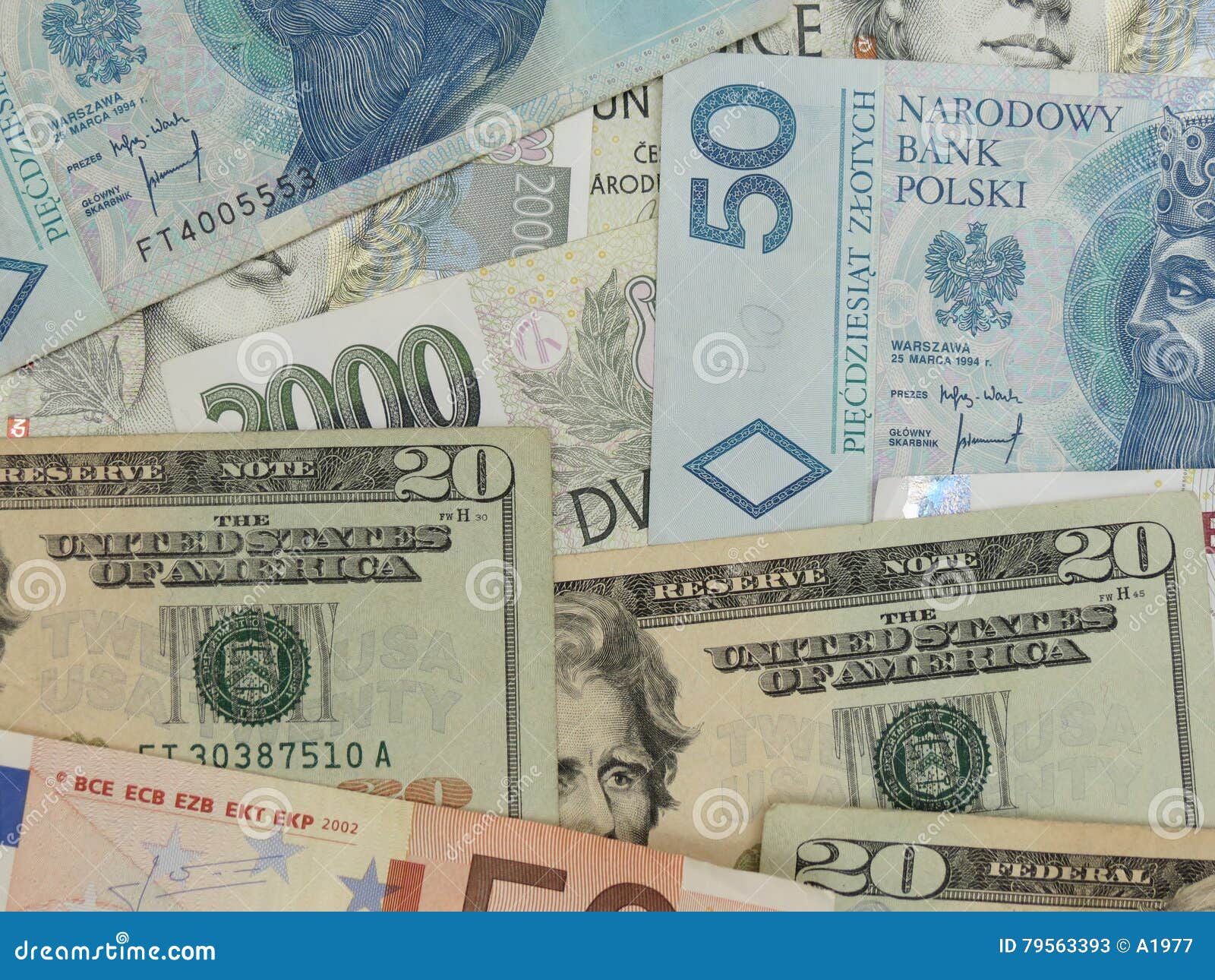 Mixed currency notes stock image. Image of notes, earn - 79563393