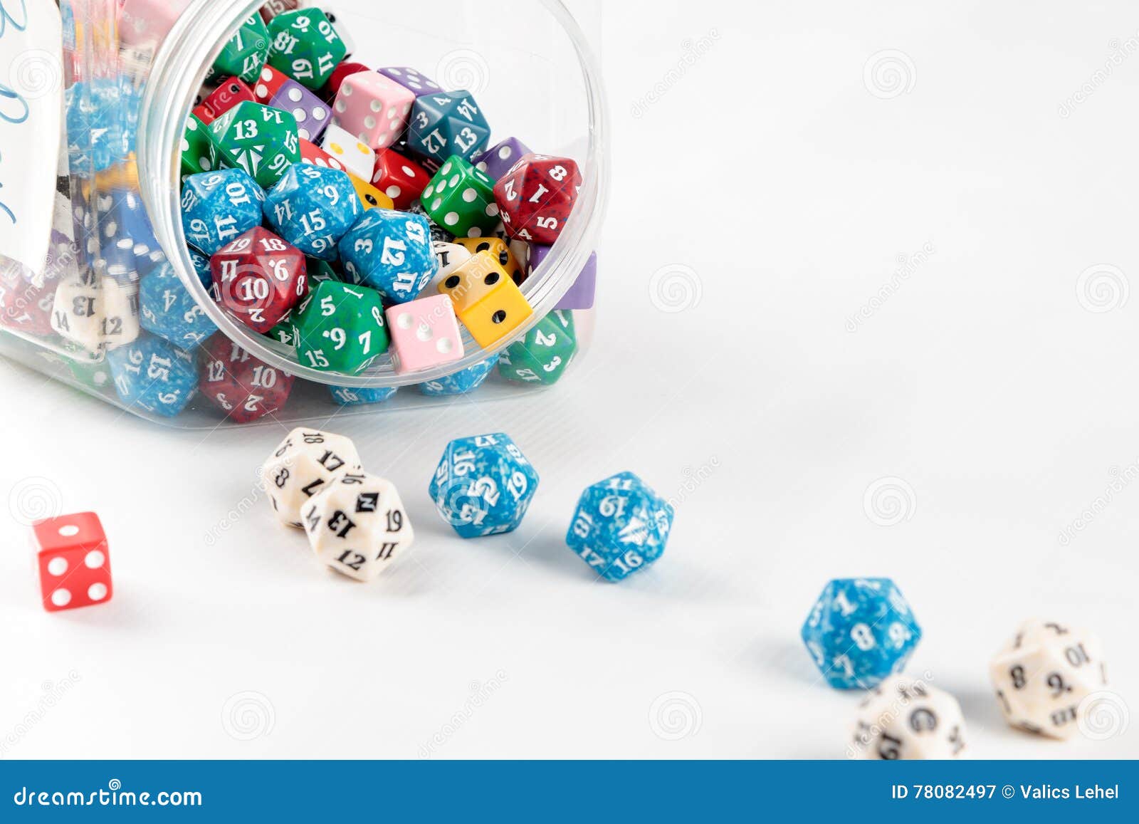 Mixed dice in a jar stock image. Image of game, strategy - 78082497