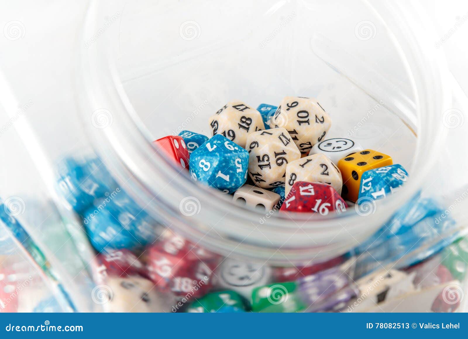 Mixed dice in a jar stock image. Image of business, table - 78082513
