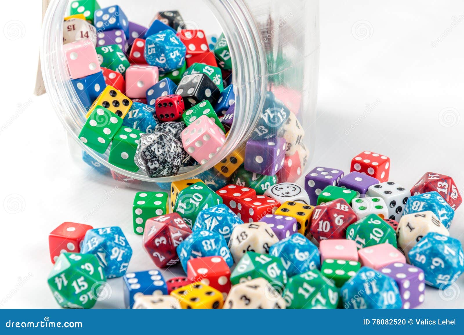 Mixed dice in a jar stock photo. Image of fortune, strategy - 78082520