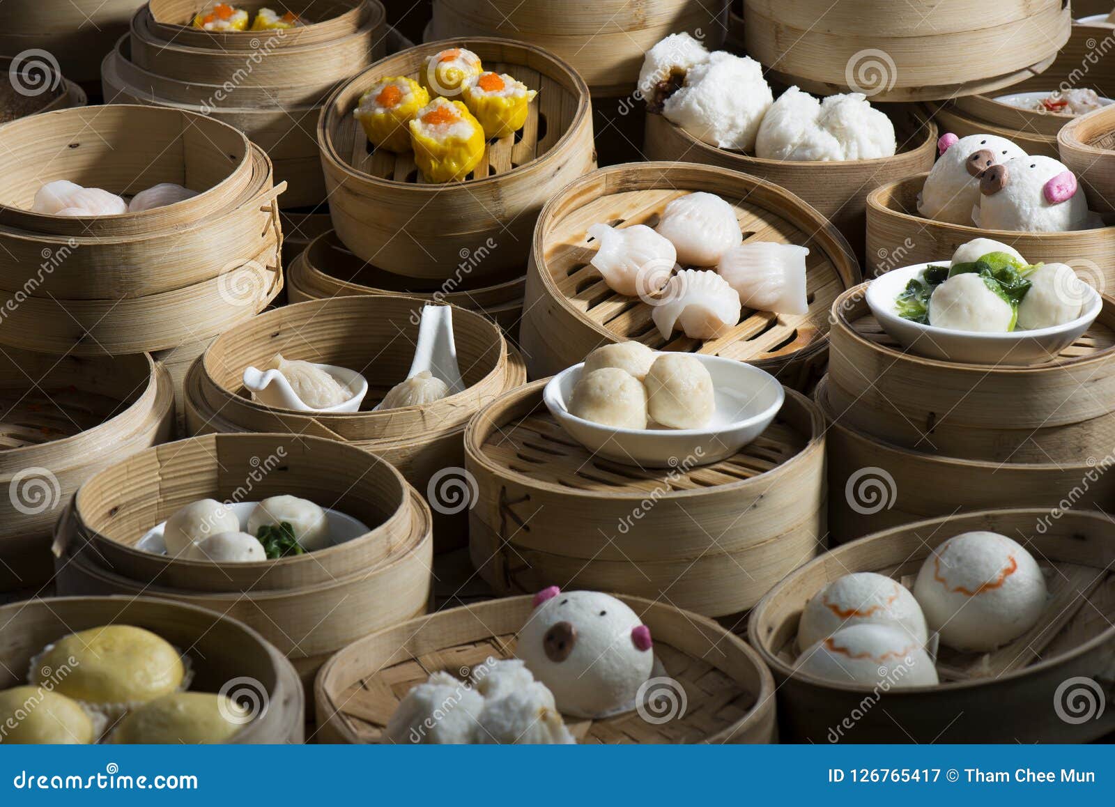Mixed Dim Sum stock image. Image of feet, buns, chicken - 126765417