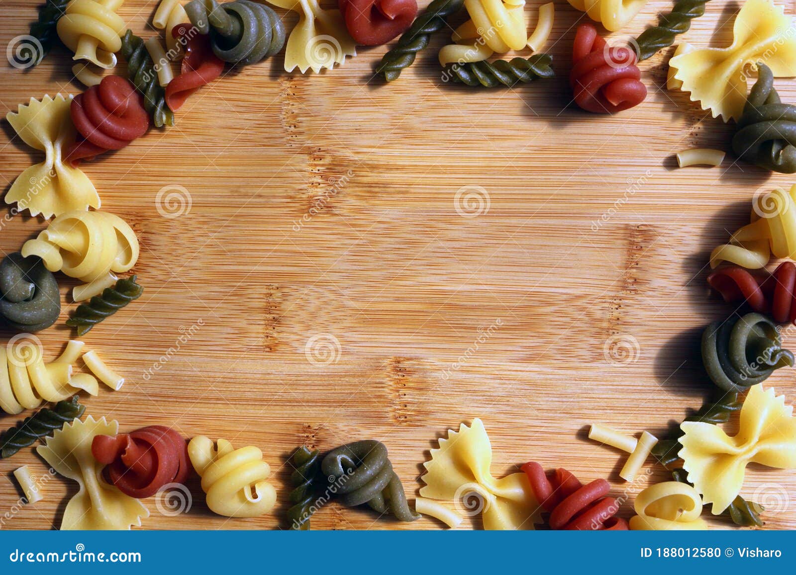 Mixed dried pasta border stock photo. Image of fresh - 188012580
