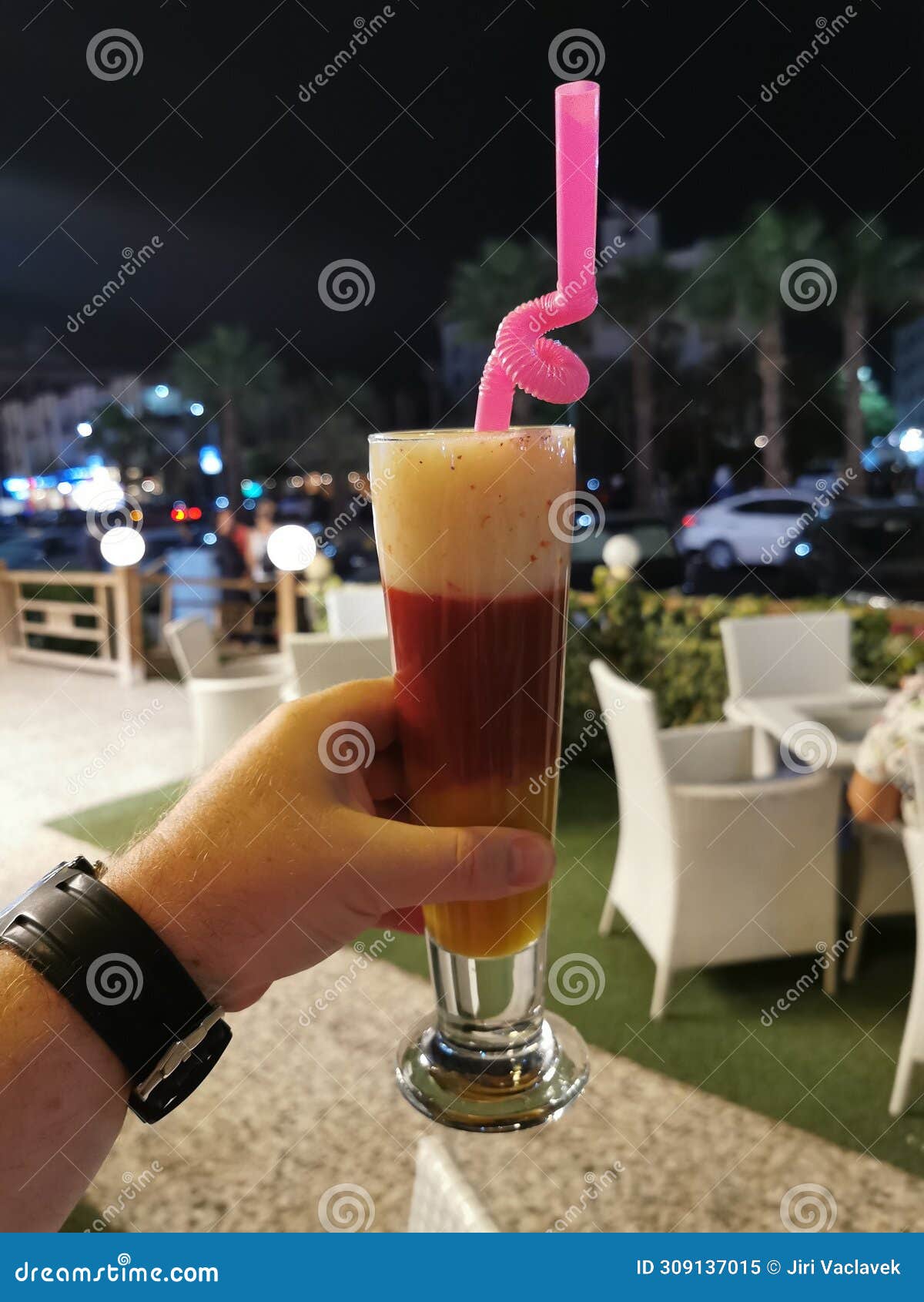 Mixed Drink in the Outdoor Restaurant Stock Image - Image of vodka ...