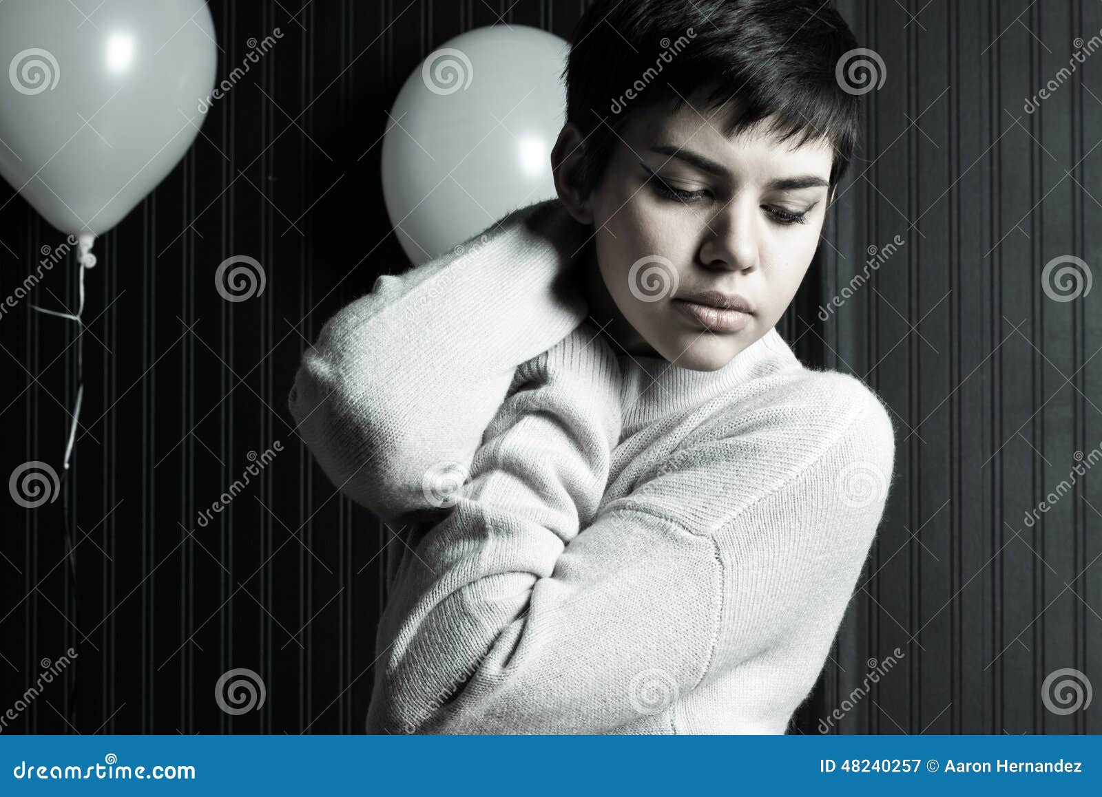 Mixed Emotion Female Abstract Stock Image - Image of hair, looking ...