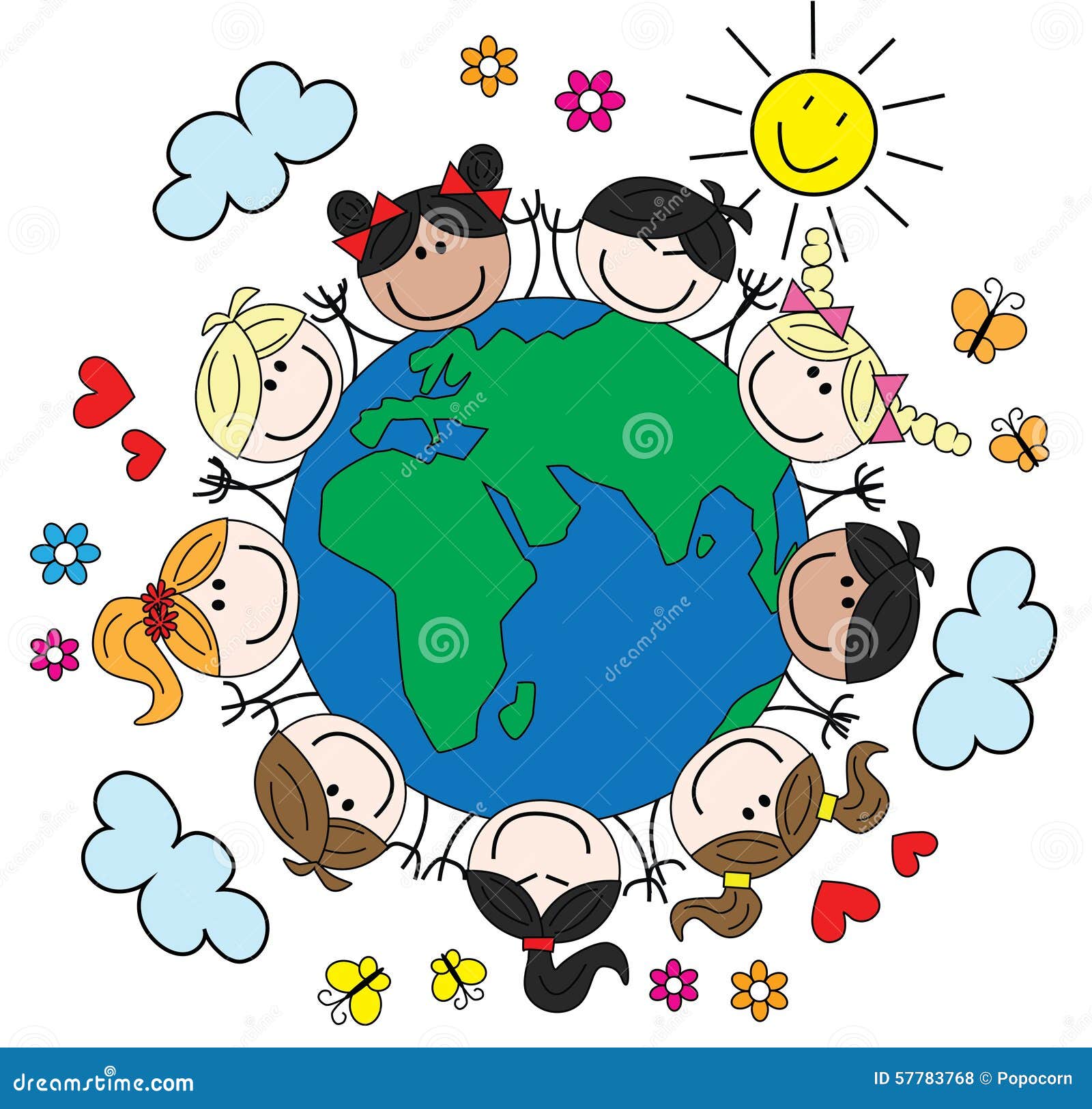 Mixed Ethnic Children Around the World Stock Vector - Illustration of ...