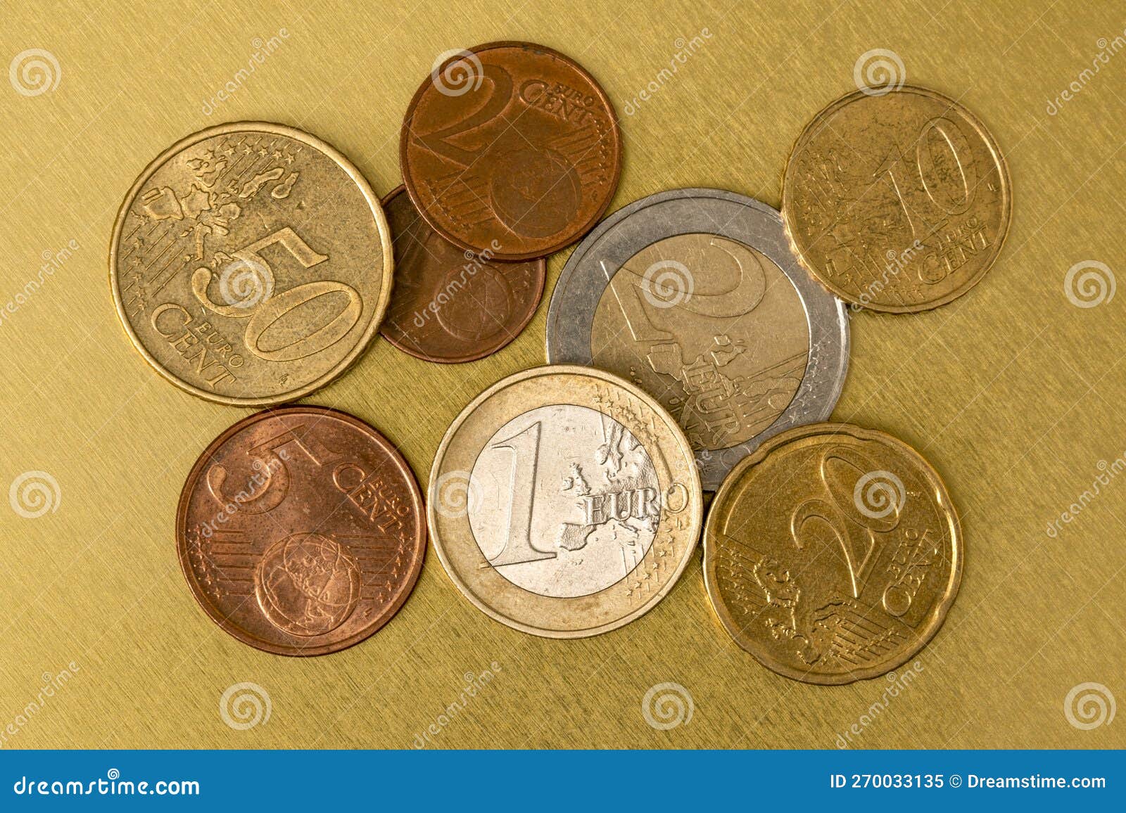 Mixed Euro Coins of Various Values Stock Image - Image of euro ...