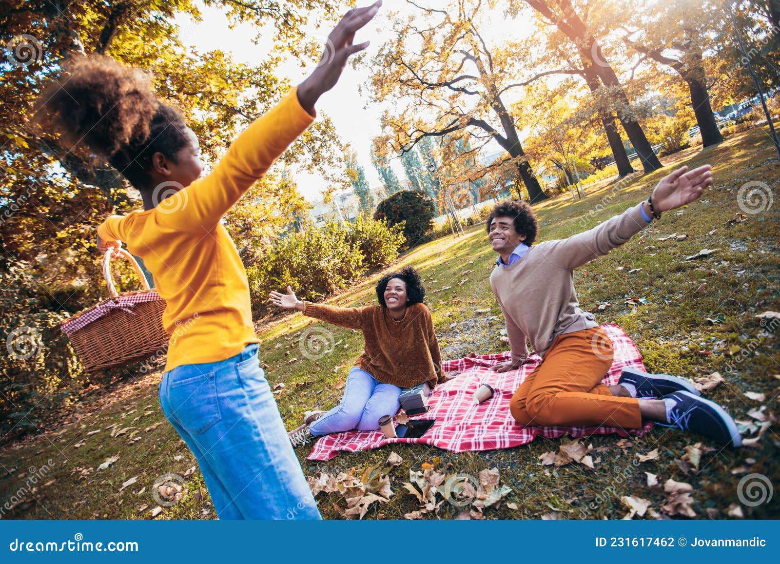 Family Having Fun while Picnicking in the Park Stock Photo - Image of ...