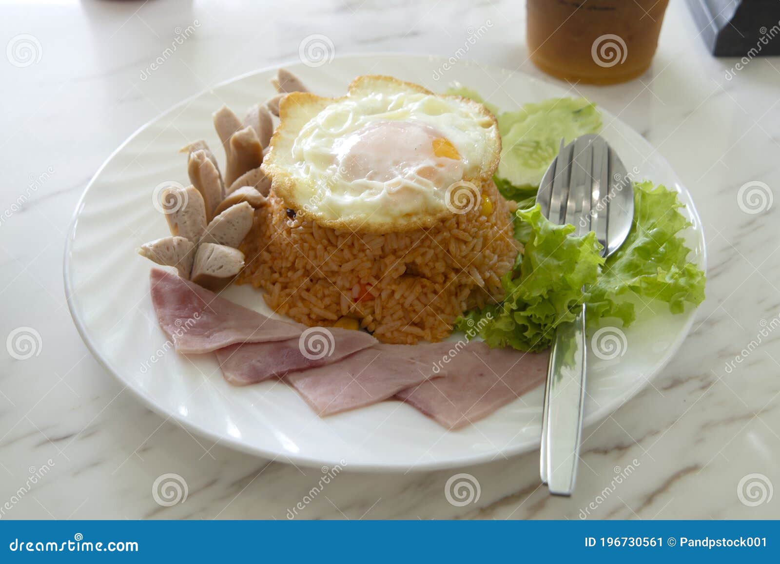 Mixed of Fired Rice from the East with Ingredients of the West Stock ...