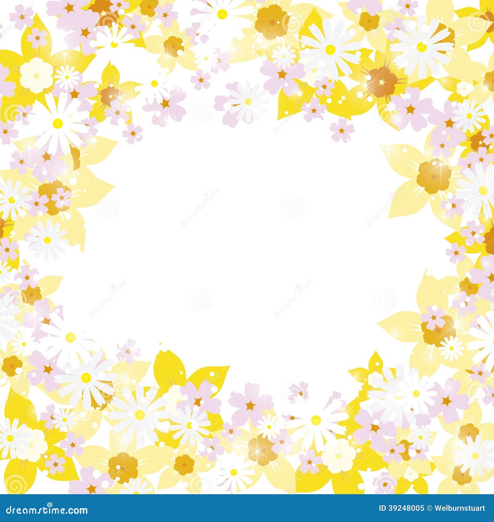 Mixed Flowers Spring Square Stock Vector - Illustration of garden ...