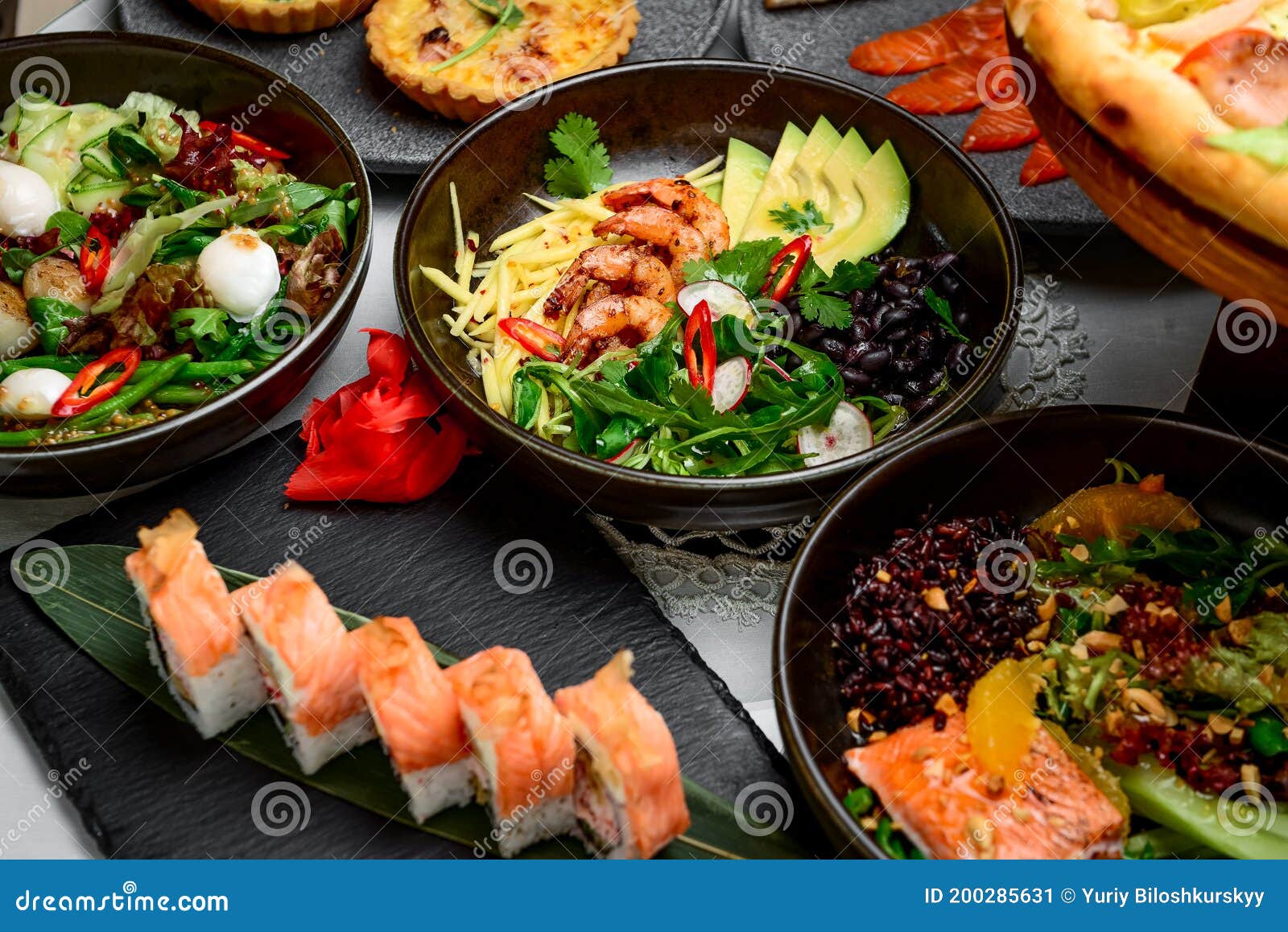 Mixed Food, There are Different Dishes on the Table Stock Image - Image ...