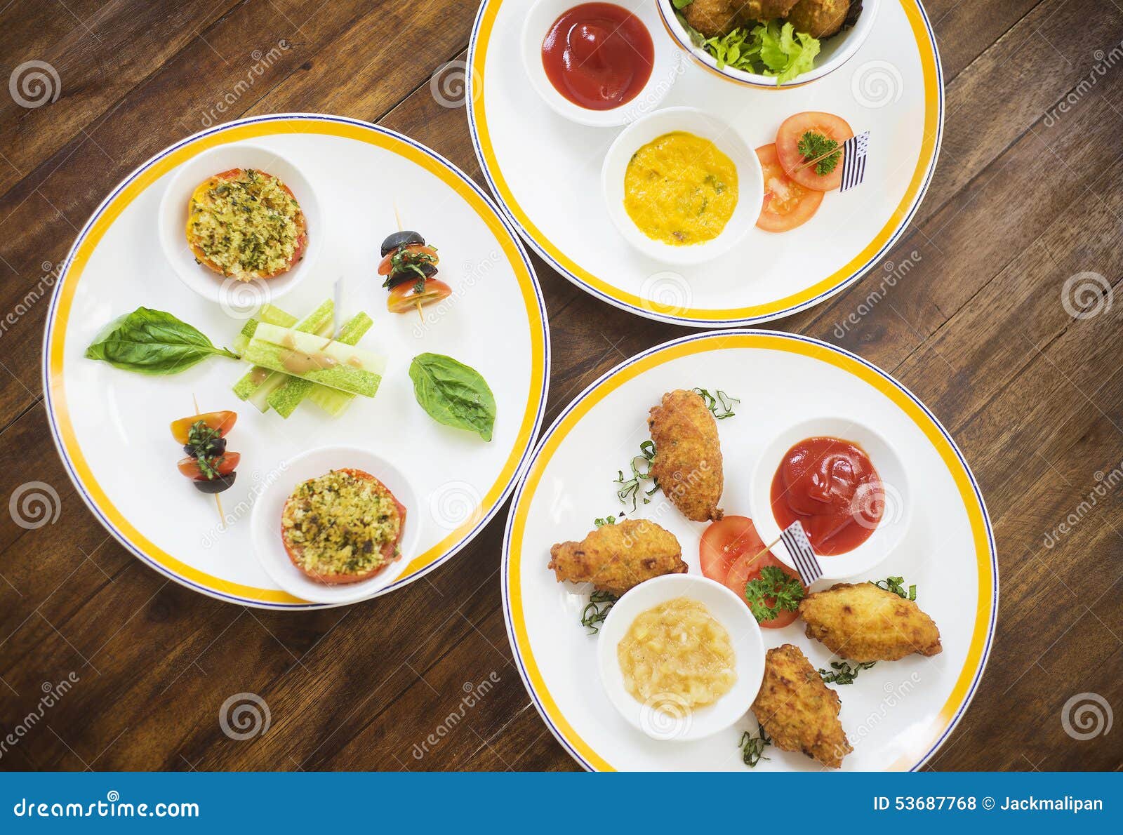 Mixed French Brittany Fusion Tapas Snack Starters Stock Photo - Image ...