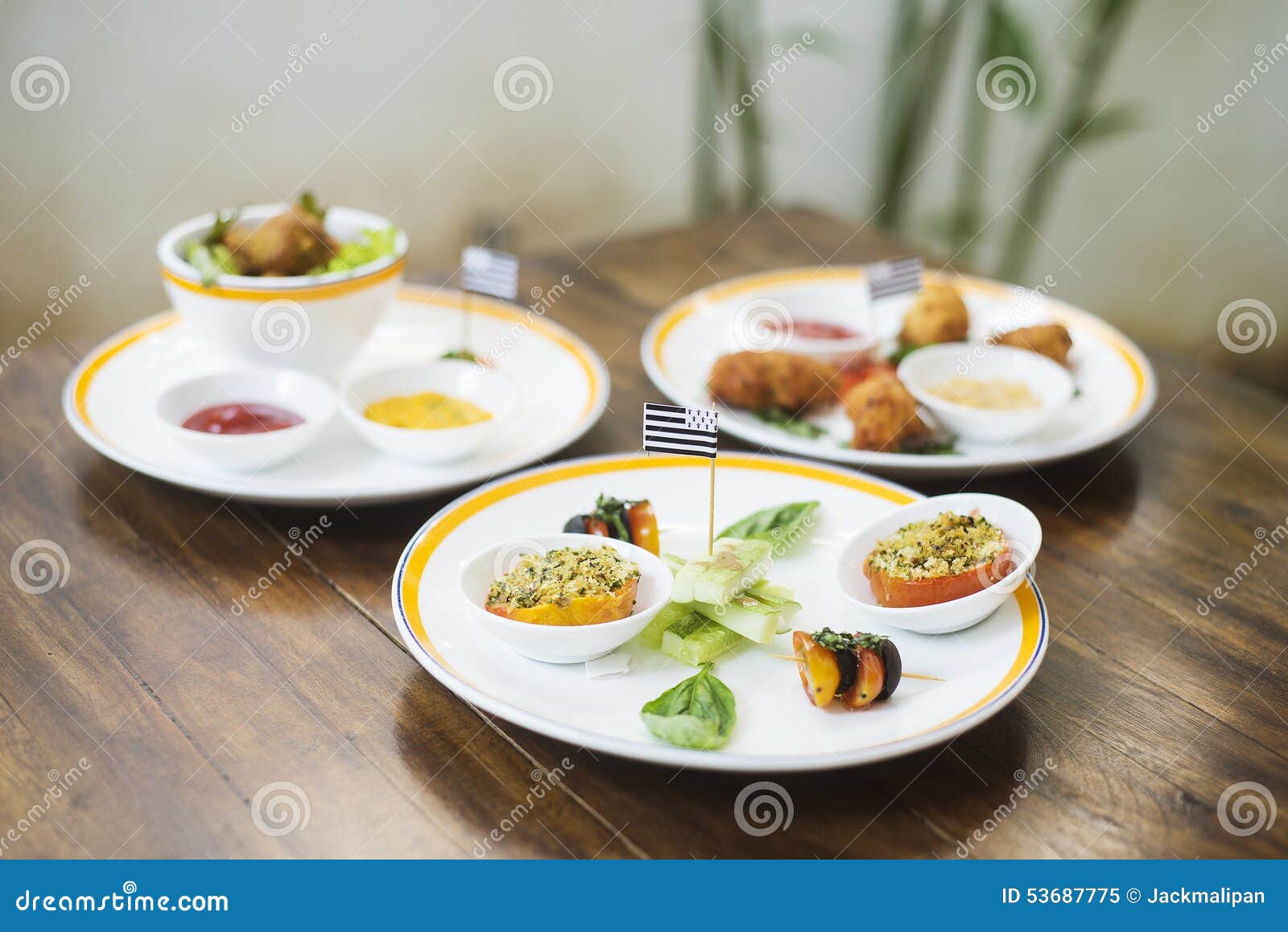 Mixed French Brittany Fusion Tapas Snack Starters Stock Image - Image ...